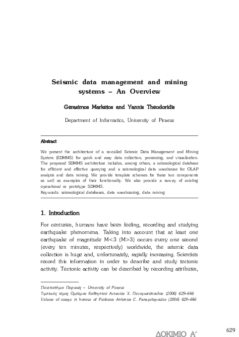 (PDF) Seismic data management and mining systems – An Overview