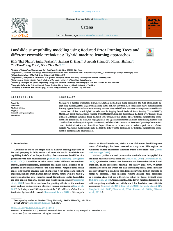 (PDF) Landslide susceptibility modeling using Reduced Error Pruning ... (PDF) Landslide susceptibility modeling using Reduced Error Pruning ...