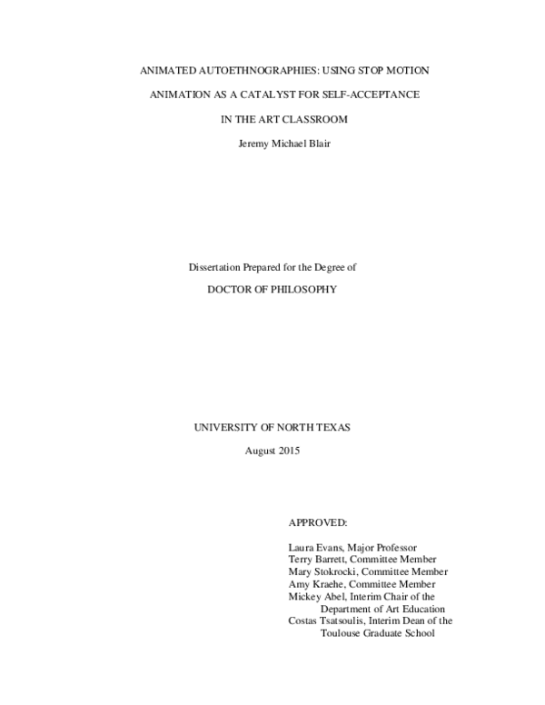 (PDF) Animated Autoethnographies: Using Stop Motion Animation As a ...