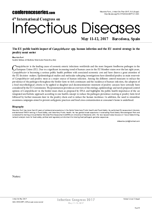 (PDF) The EU public health impact of Campylobacter spp. human infection ...
