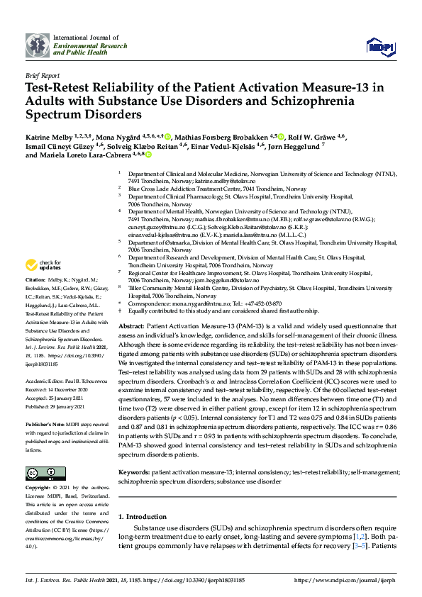 (PDF) Test-Retest Reliability of the Patient Activation Measure-13 in ...