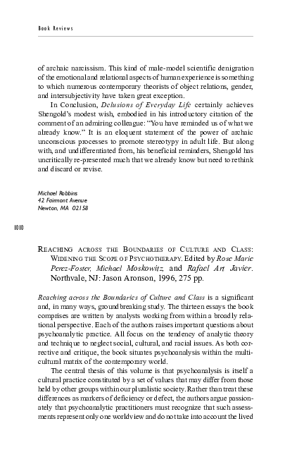 (PDF) Book Review: REACHING ACROSS THE BOUNDARIES OF CULTURE AND CLASS ...