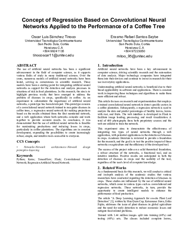 (PDF) Concept of Regression Based on Convolutional Neural Networks Applied to the Performance of ...
