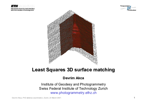 Pdf Least Squares 3d Surface Matching