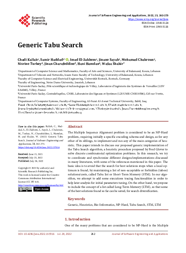 (PDF) Generic Tabu Search