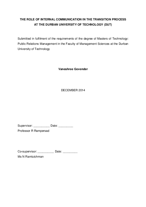 (PDF) The role of internal communication in the transition process at ...
