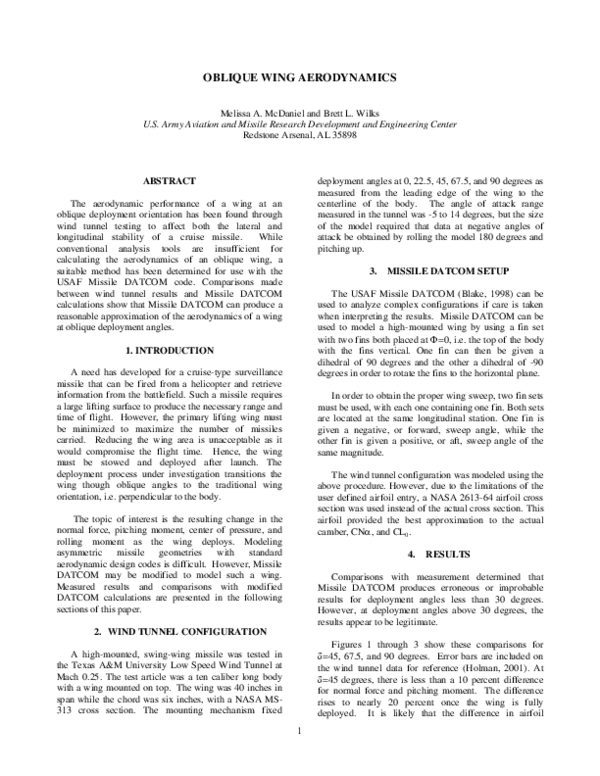(PDF) Oblique Wing Aerodynamics