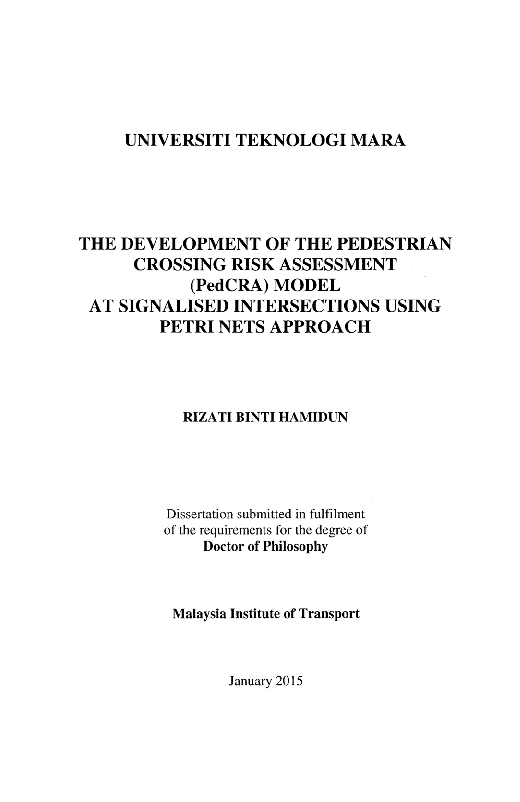 (PDF) The development of the Pedestrian Crossing Risk Assessment ...