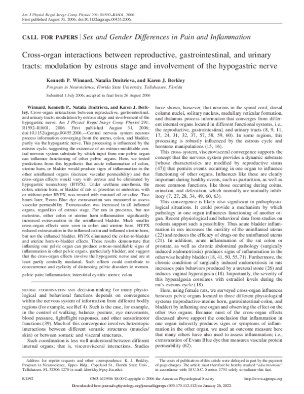 (PDF) Cross-organ interactions between reproductive, gastrointestinal ...