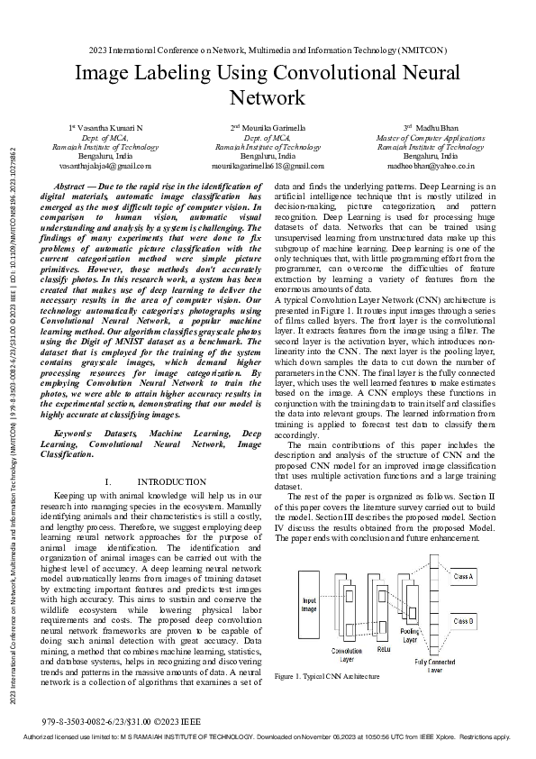 (PDF) Image Labeling Using Convolutional Neural Network