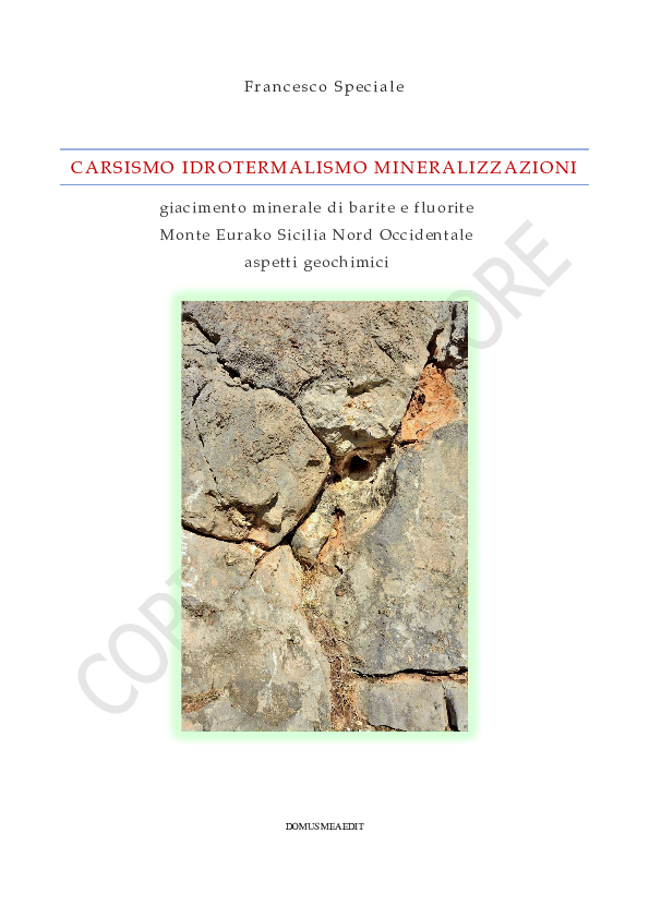 (PDF) CARSISMO IDROTERMALISMO MINERALIZZAZIONI giacimento minerale di ...