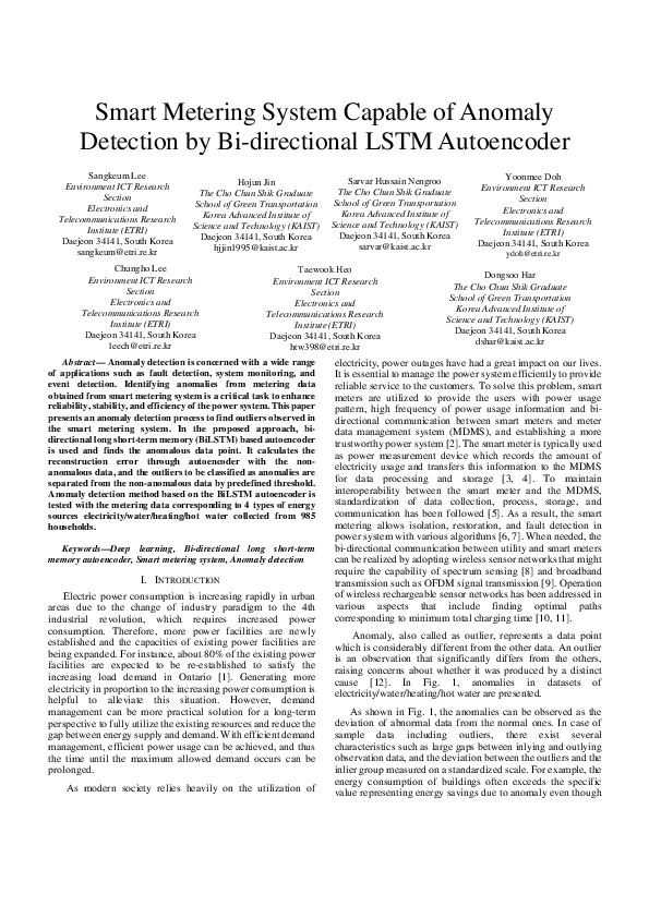 Pdf Smart Metering System Capable Of Anomaly Detection By Bi