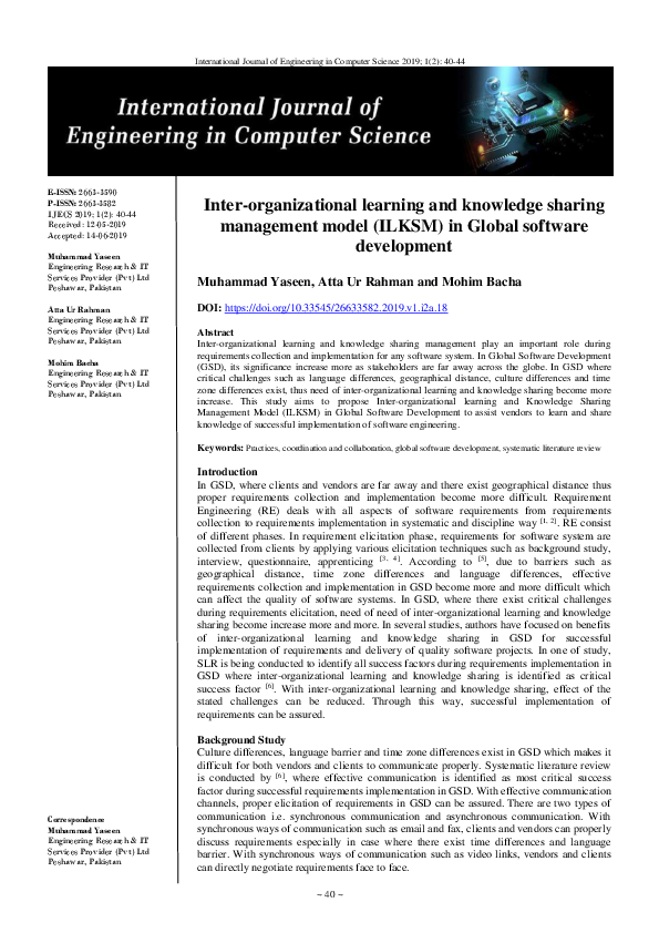 (PDF) Inter-organizational learning and knowledge sharing management ...