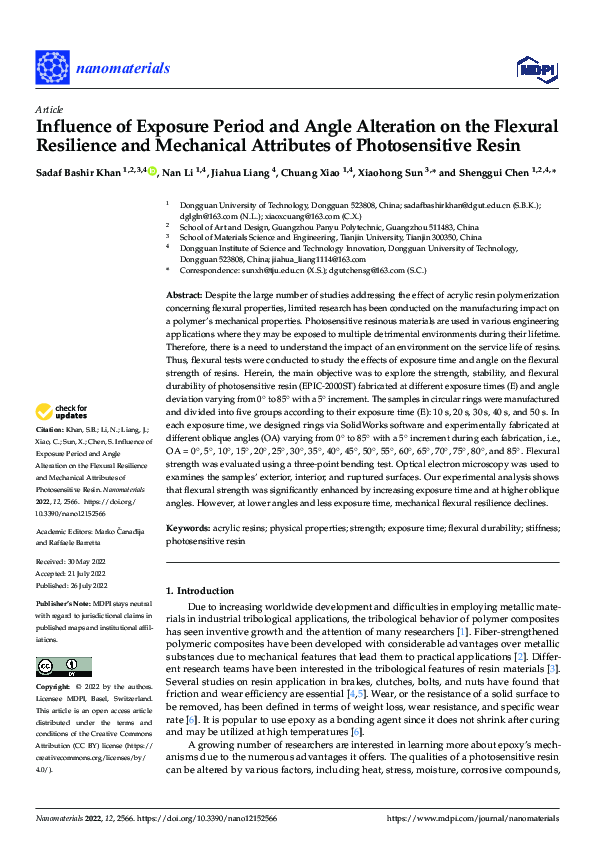 (PDF) Influence of Exposure Period and Angle Alteration on the Flexural ...