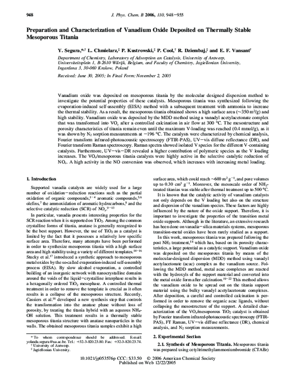 (PDF) Preparation and characterization of Vanadium pentoxide (V2O5) for ...
