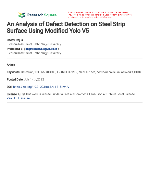 (PDF) An Analysis of Defect Detection on Steel Strip Surface Using ...