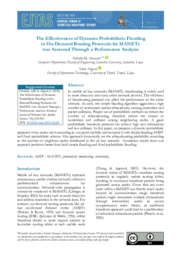 (PDF) The Effectiveness of Dynamic Probabilistic Flooding in On-Demand ...