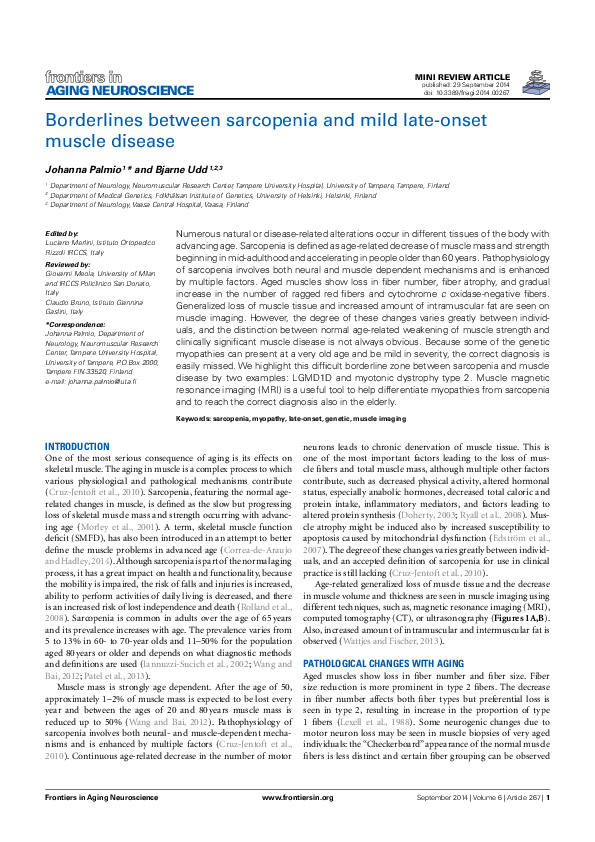 (PDF) Borderlines between Sarcopenia and Mild Late-Onset Muscle Disease