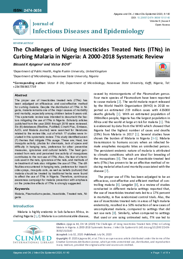 (PDF) The Challenges of Using Insecticides Treated Nets (ITNs) in ...