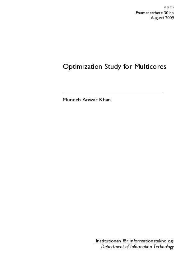 (PDF) Optimization Study for Multicores