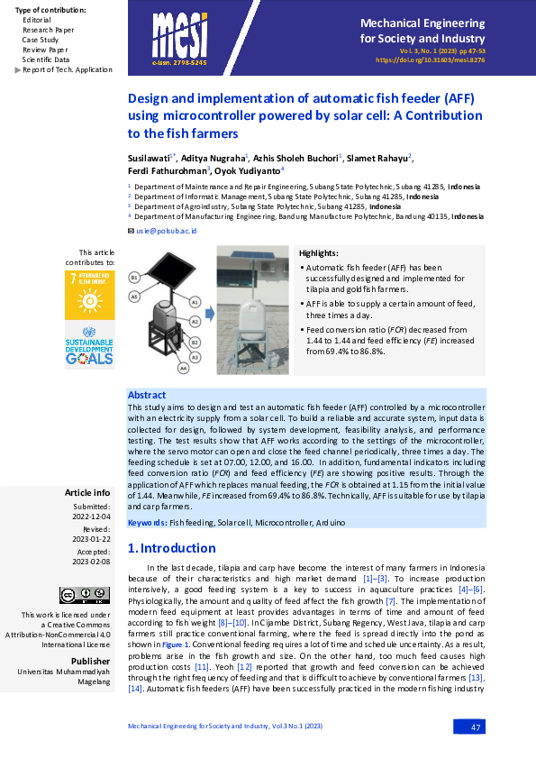 (PDF) Design and implementation of automatic fish feeder (AFF) using microcontroller powered by ...