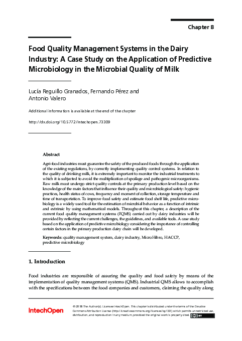(PDF) Food Quality Management Systems in the Dairy Industry: A Case Study on the Application of ...