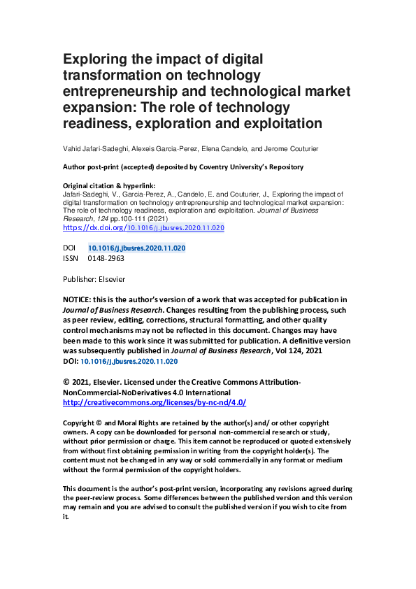 (PDF) Exploring the impact of digital transformation on technology ...