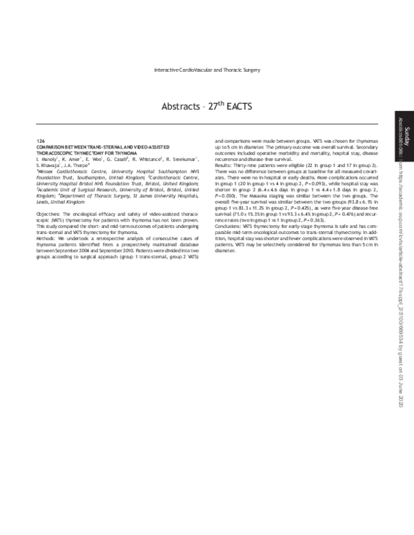 (PDF) 126 * Comparison Between Trans-Sternal and Video-Assisted ...