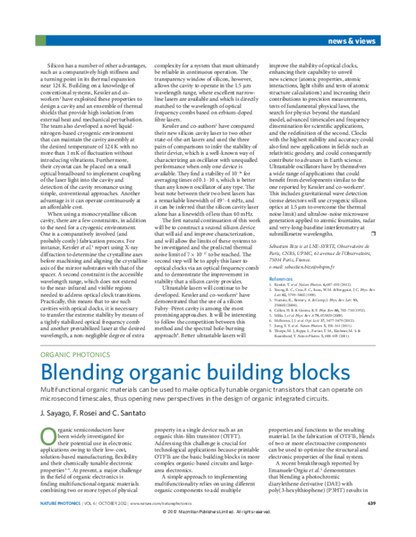 (PDF) Blending organic building blocks
