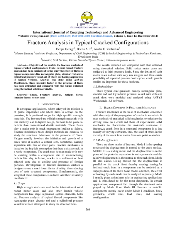 (PDF) Fracture Analysis in Typical Cracked Configurations