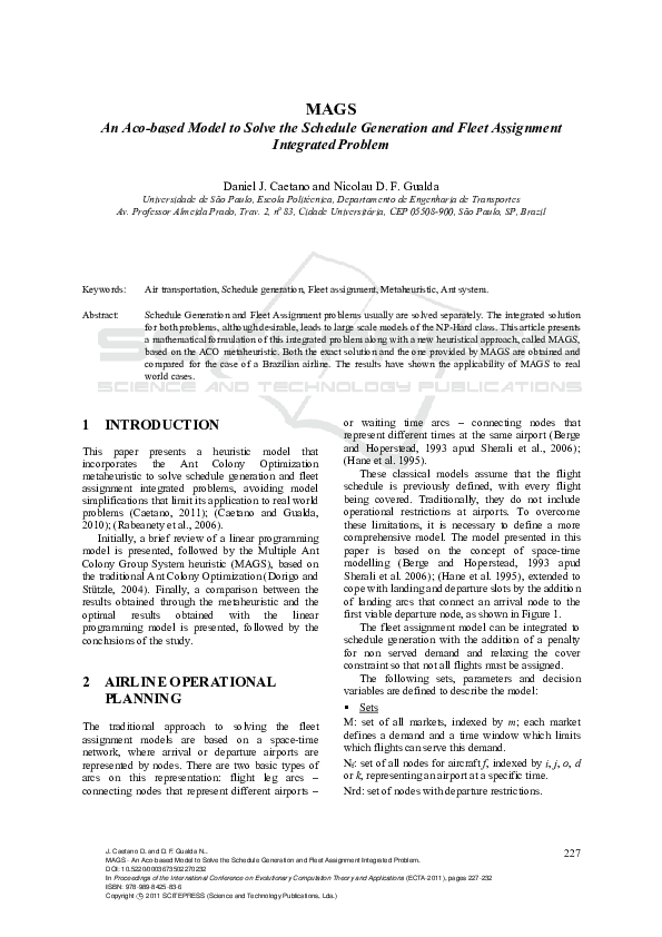 (PDF) MAGS - An Aco-based Model to Solve the Schedule Generation and ...