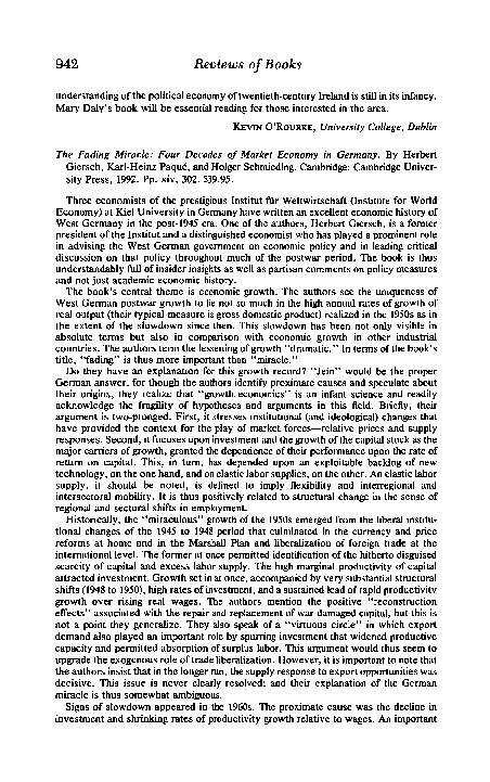 (PDF) The Fading Miracle: Four Decades of Market Economy in Germany