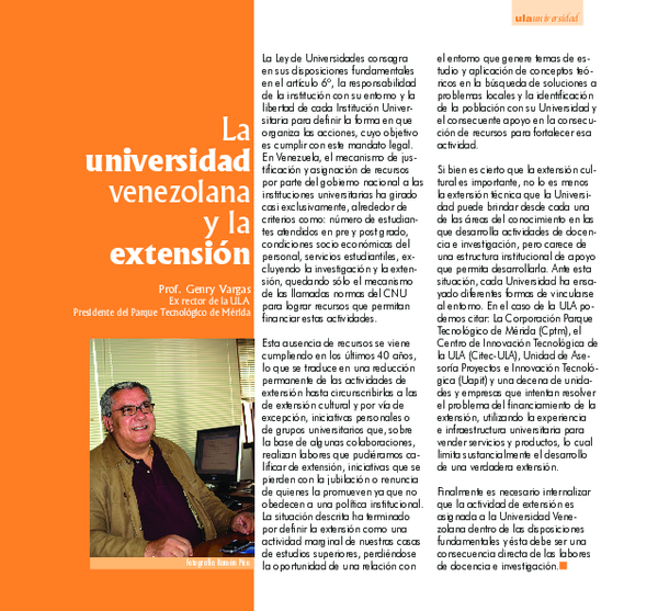 (PDF) La universidad venezolana y la extensión