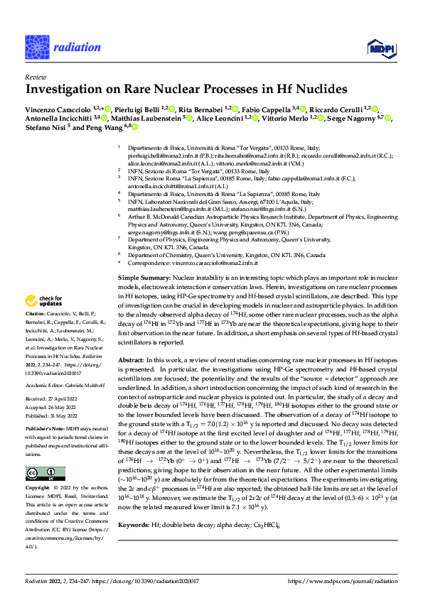 (PDF) Investigation on Rare Nuclear Processes in Hf Nuclides | Vincenzo Caracciolo - Academia.edu