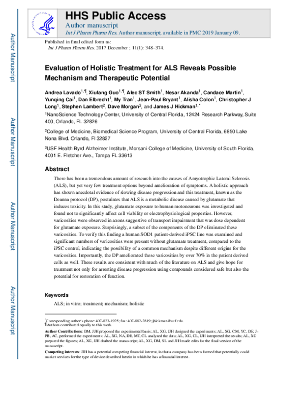 (PDF) Holistic ALS Treatment: Mechanism & Potential