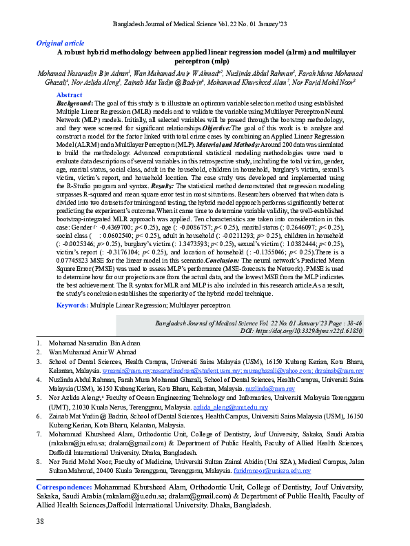 (PDF) A robust hybrid methodology between applied linear regression ...