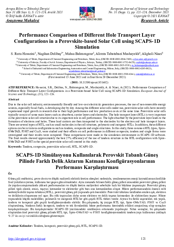 (PDF) Performance Comparison of Different Hole Transport Layer Configurations in a Perovskite ...