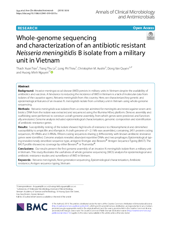 (PDF) Whole-genome sequencing and characterization of an antibiotic resistant Neisseria ...