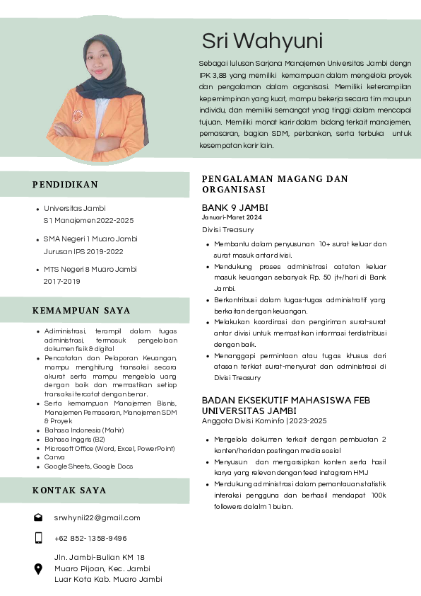 (PDF) Surat Lamaran kerja dan Resume Diri
