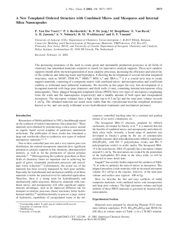 (PDF) A New Templated Ordered Structure with Combined Micro- and ...