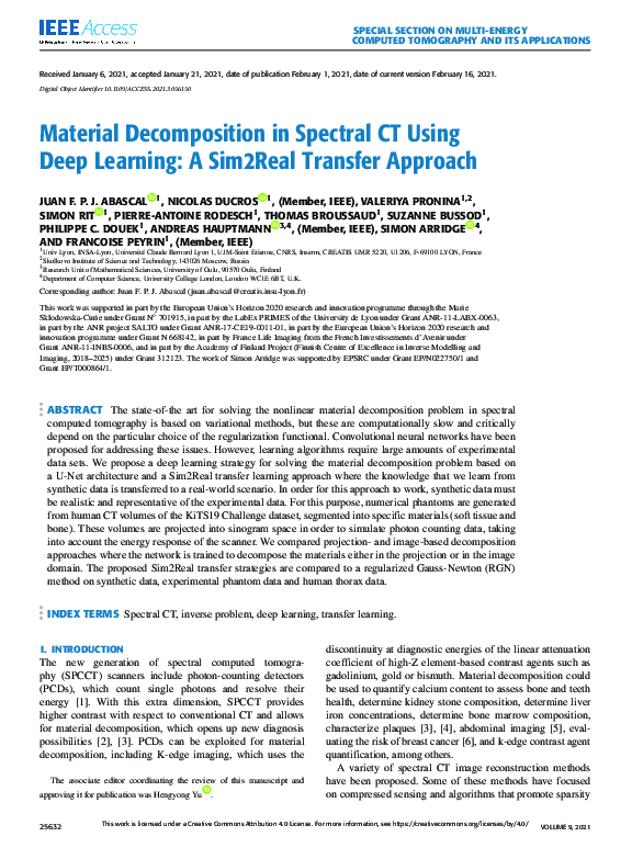 (PDF) Material Decomposition in Spectral CT Using Deep Learning: A ...