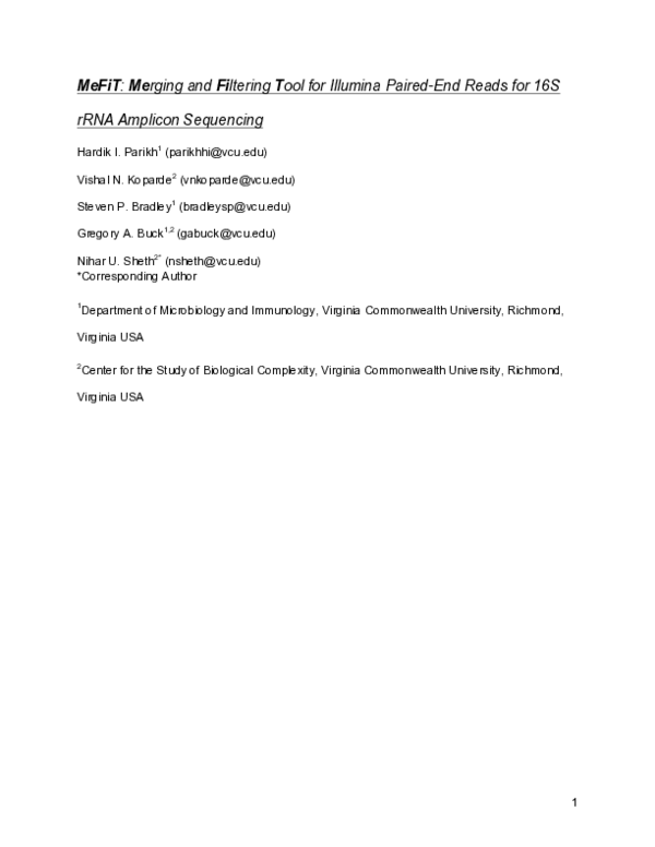 (PDF) MeFiT: Merging and Filtering Tool for Illumina Paired-End Reads ...