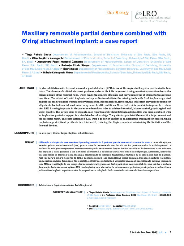 (PDF) Maxillary removable partial denture combined with O’ring ...