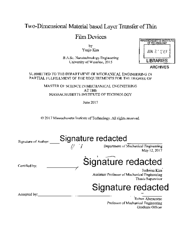 (PDF) Two-dimensional material based layer transfer of thinfilm devices; 2-dimensional material ...