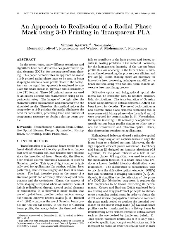 (PDF) An approach to realisation of a Radial Phase mask using 3-D ...
