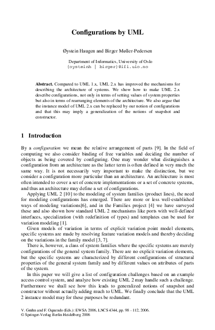 (PDF) Configurations by UML | Birger Møller-pedersen - Academia.edu