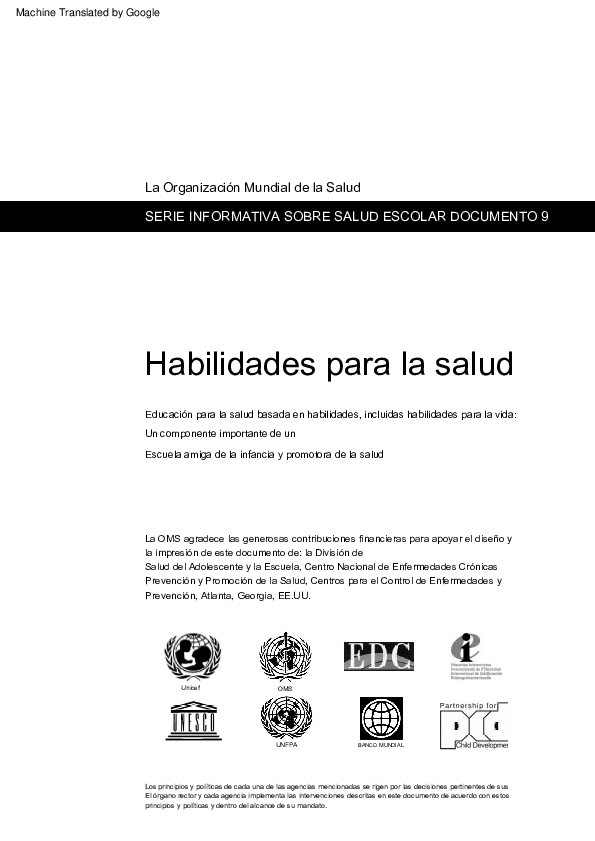(PDF) Educación para la Salud basada en el desarrollo de Habilidades para la Vida. Serie ...