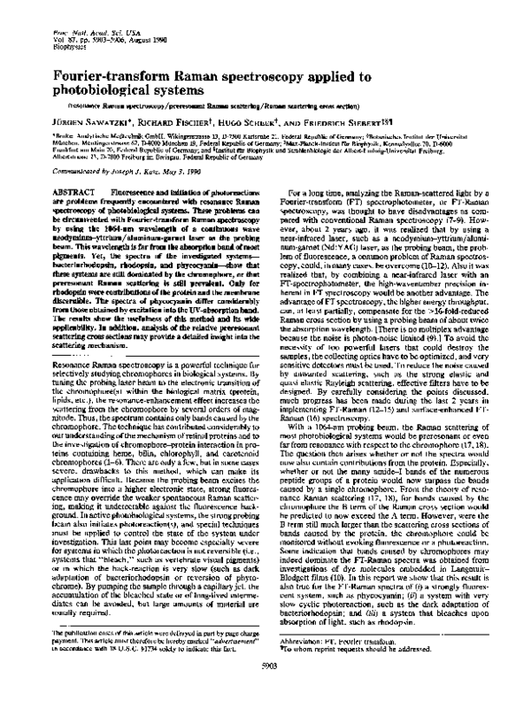 (PDF) Fourier-transform Raman spectroscopy applied to photobiological ...