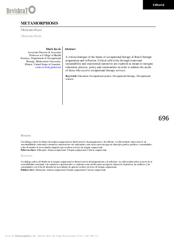 (PDF) Metamorphosis/Metamorfoses | Mark Kovic - Academia.edu