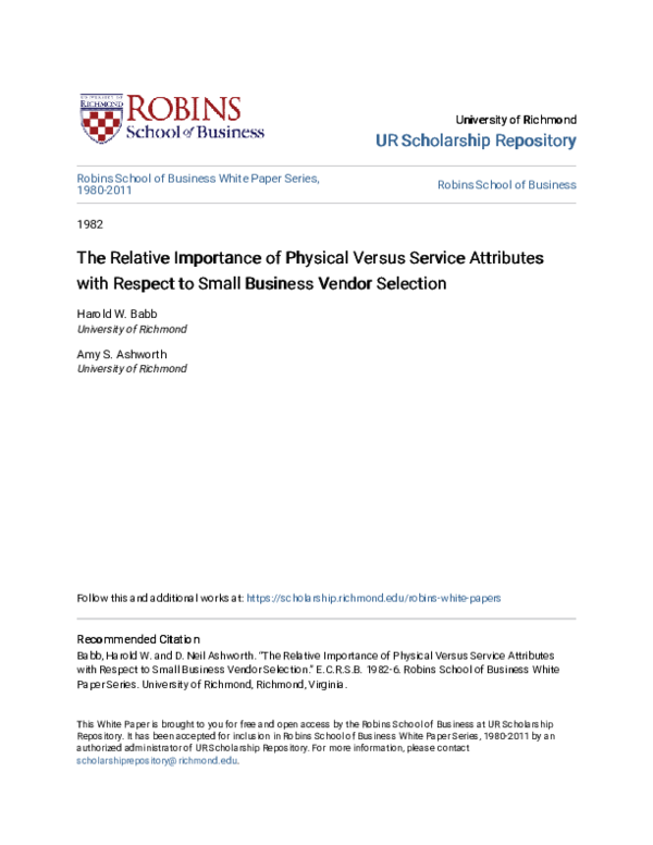 (PDF) The Relative Importance of Physical Versus Service Attributes ...